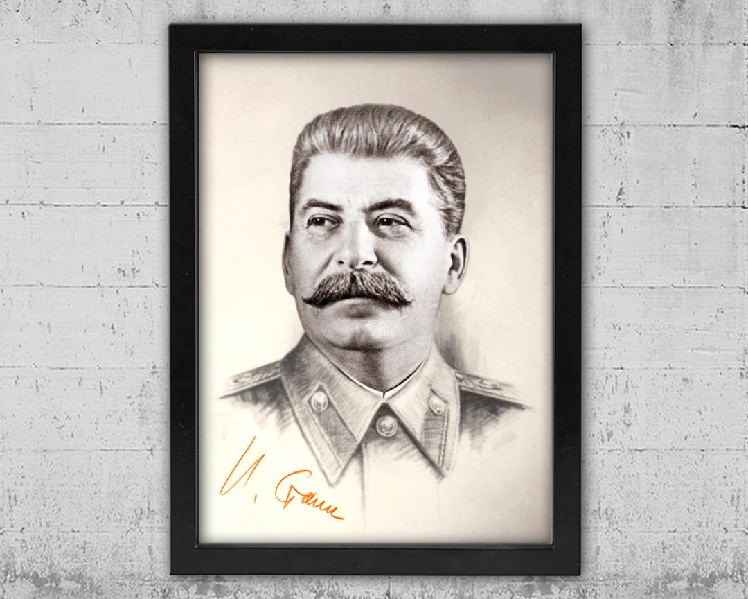 Joseph Stalin Framed Canvas Art, Vintage Stalin Photo, Picture of ...
