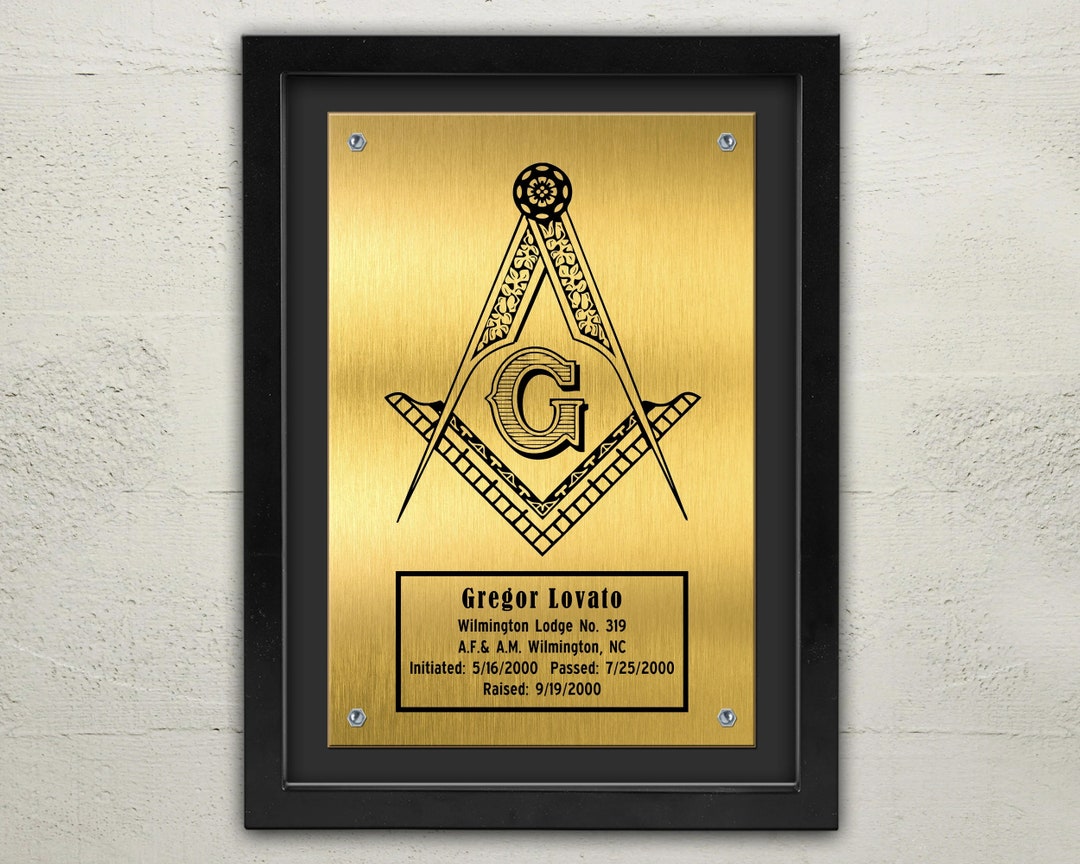 Mason, Masonic, Freemasons Custom Framed Plaque, Masonic Award - Etsy