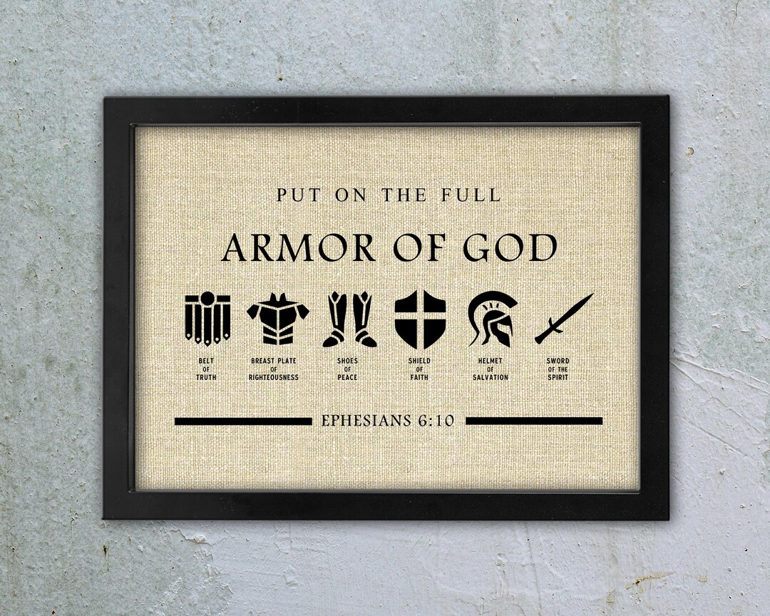 The Armor of God Framed Linen Sign | Full Armor of God Father Gift ...