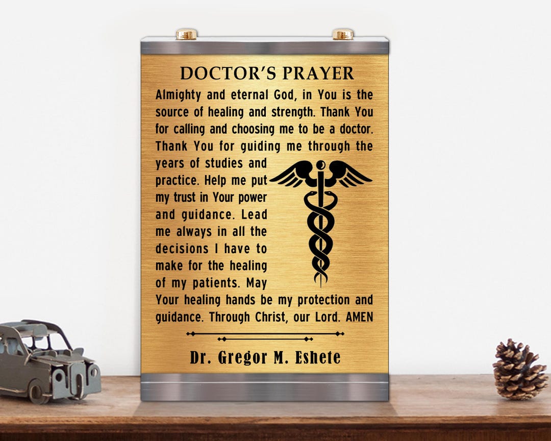 Doctors Prayer Plaque Personalized Doctor Gift Graduation Gift MD ...