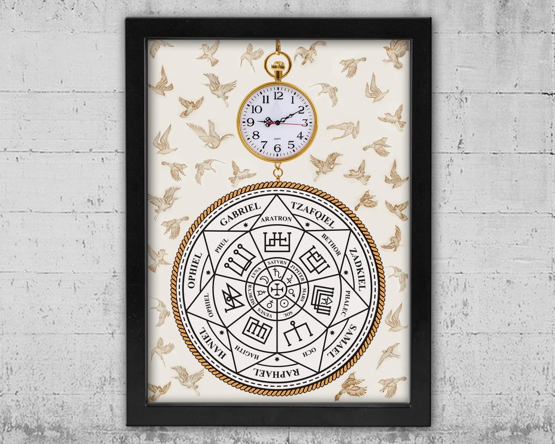 Seal of Seven Archangels Clock: Kabbalah Amulet, Sacred Geometry ...