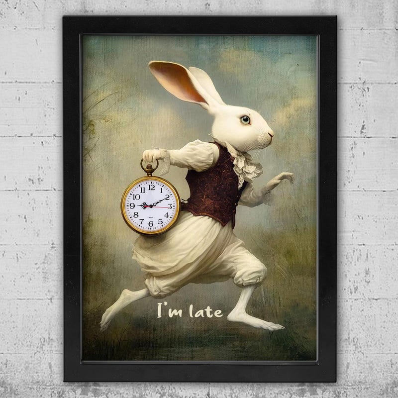 White Rabbit Clock - Etsy UK