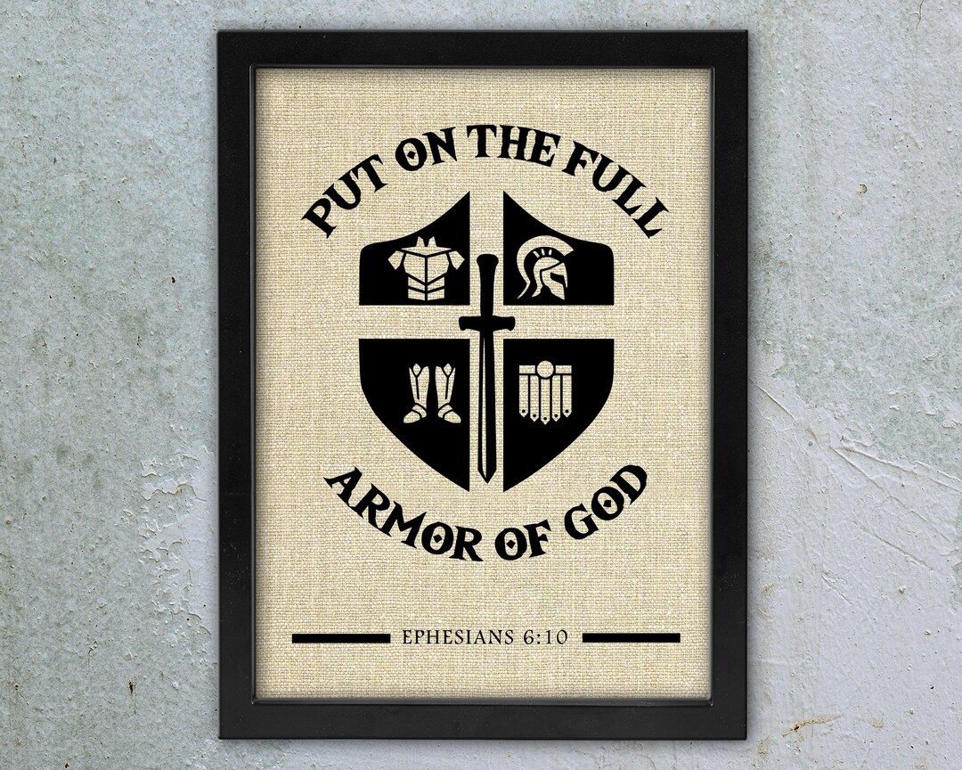 The Armor of God Framed Linen Sign: Christian Wall Art - Etsy