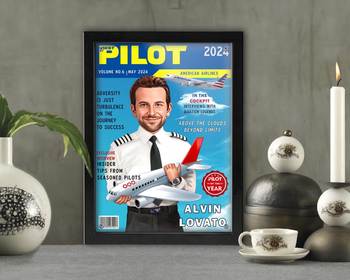 Best Pilot Magazine Cover, Pilot Gift Idea, Pilot Birthday, Pilot ...