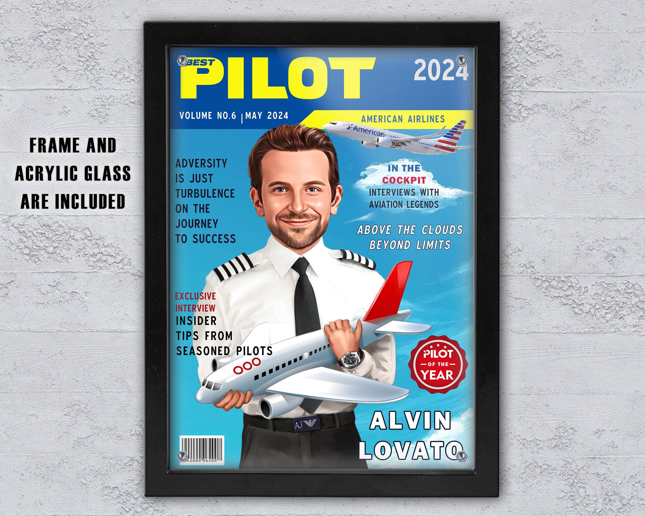 Best Pilot Magazine Cover, Pilot Gift Idea, Pilot Birthday, Pilot ...