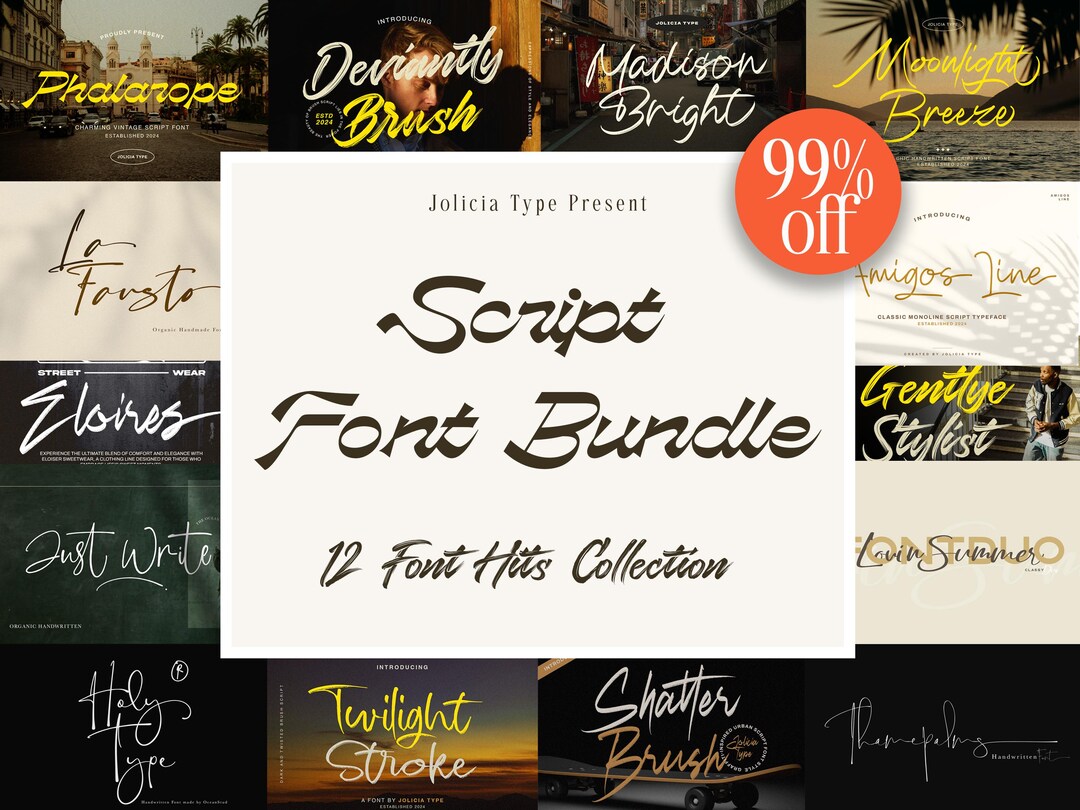 The Script Font Bundle - Font Bundle, Canva Font, Cricut Font, Procreate Font, Planner Fonts ...