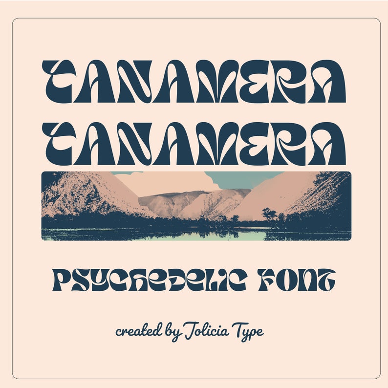 Tanamera Psycedelic Font, Retro Font, Canva Font, Modern Font, Logo ...