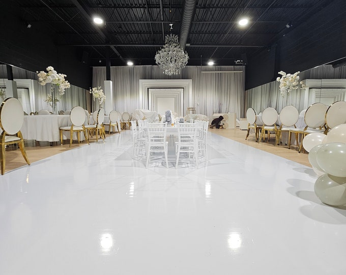 Event Floor Vinyl Wrap – White Aisle Runner & Dance Floor Custom Cut to ...