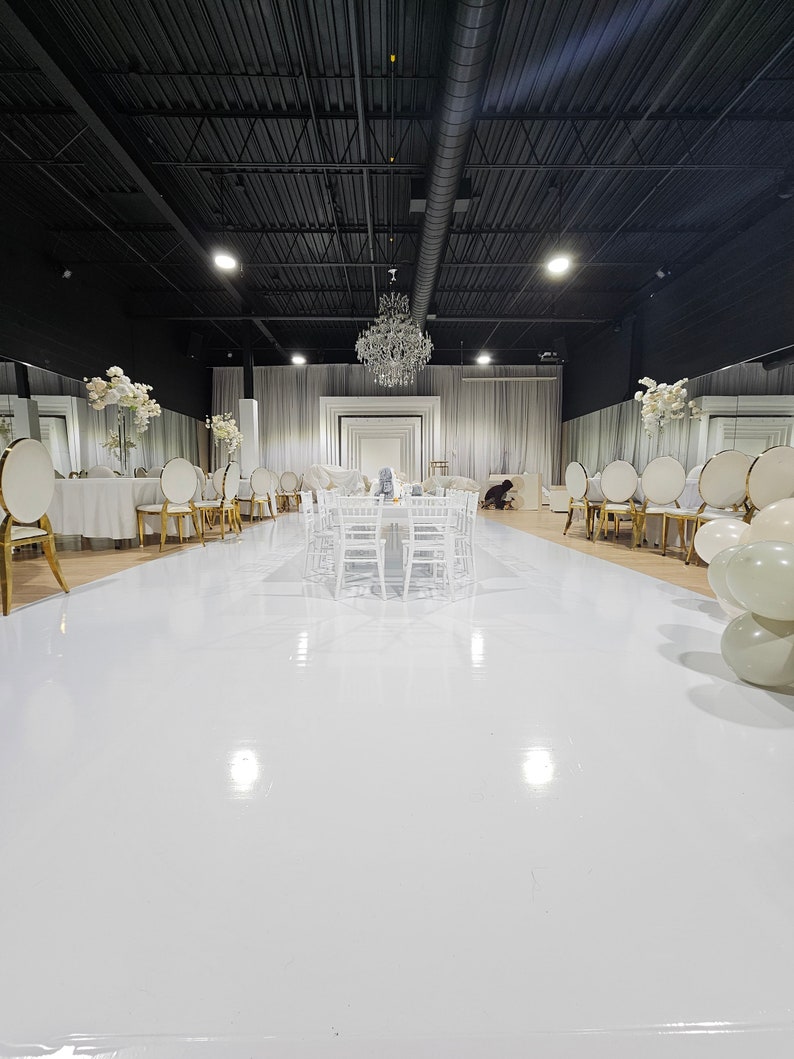 Event Floor Vinyl Wrap – White Aisle Runner & Dance Floor Custom Cut to ...