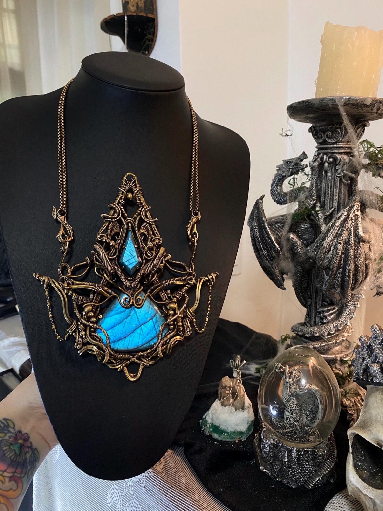 King of the Ice Realm Massive Labradorite Wire Wrapped Statement ...