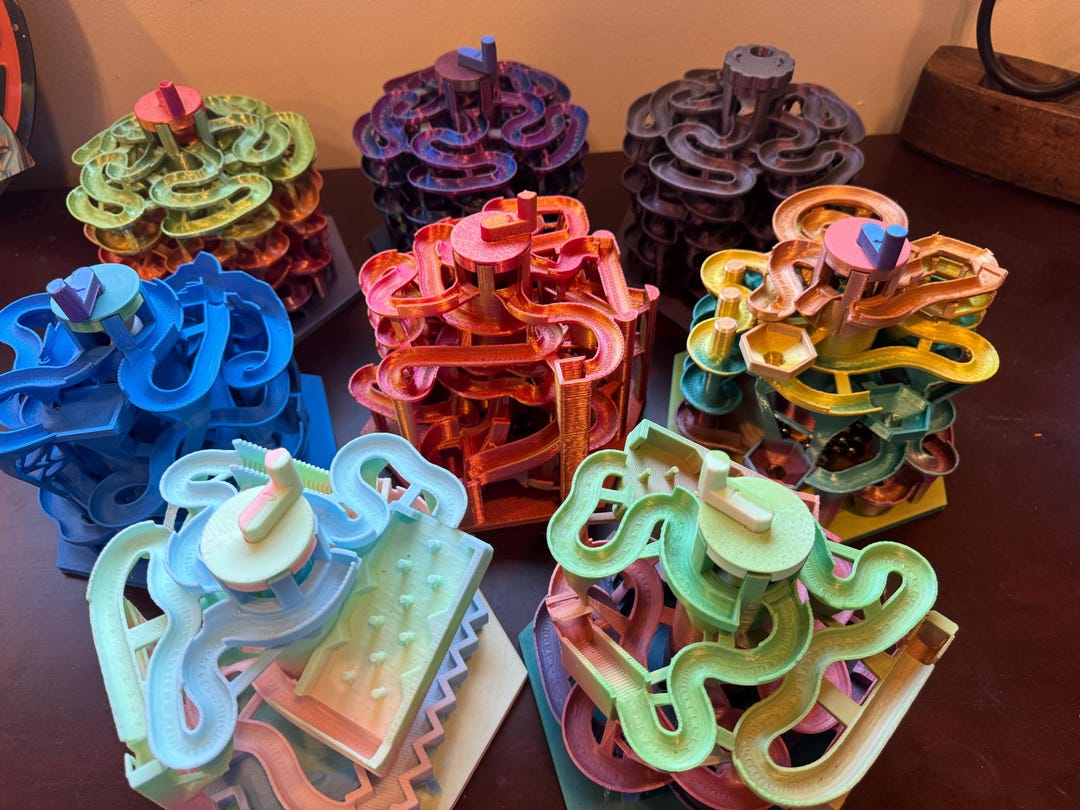 3D Printed Marble Run Machine: Interactive STEM Toy, Custom Colors ...