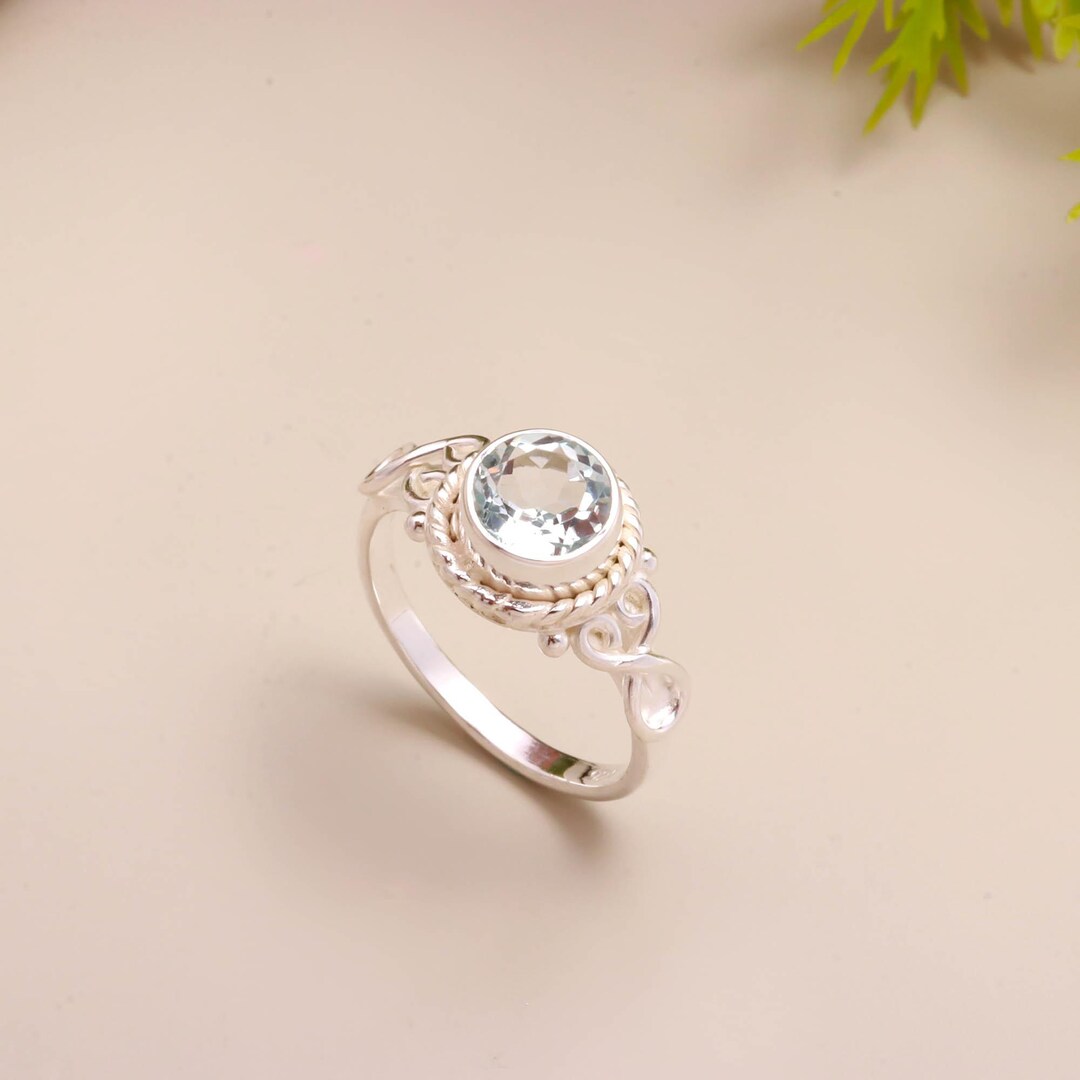 Blue Topaz Ring | 925 Sterling Silver, Size 7 - Etsy