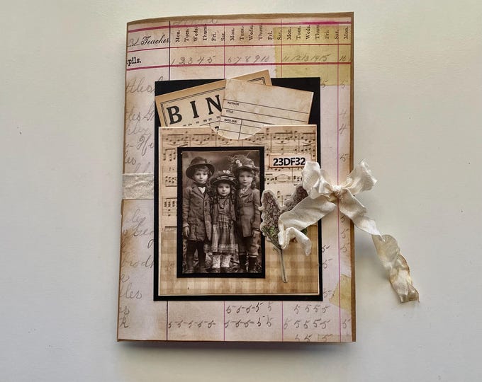 Handmade Vintage Style Soft Cover Journal Withephemera Pocket Cover and ...