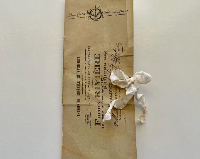 Handmade Vintage French Document Style Tall and Skinny Journal With ...