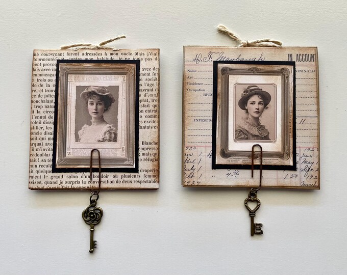 Set of 2 Handmade Vintage Style Scrap Paper Pads With Charms for ...