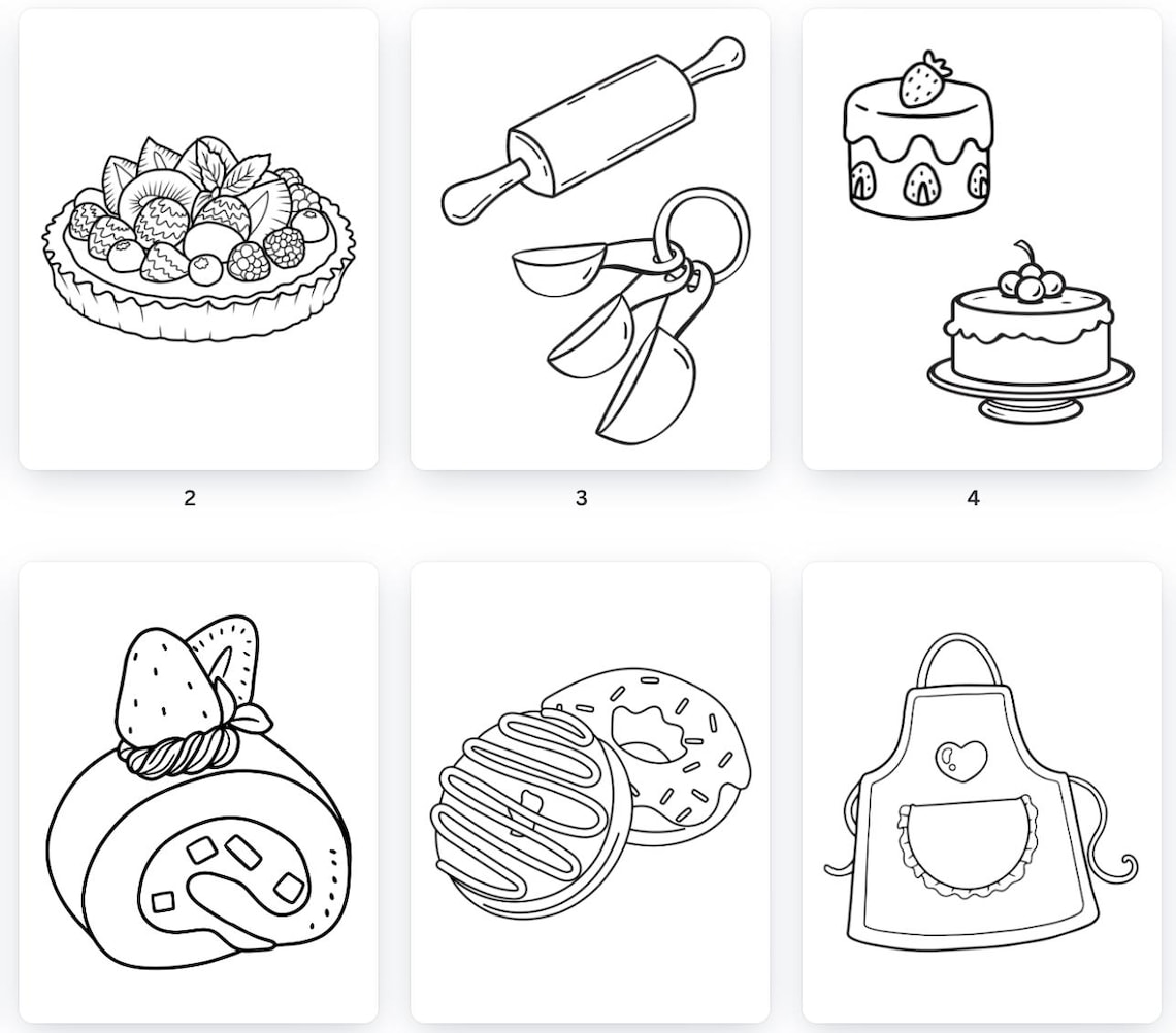 Printable - Large Print Baker Colouring Book - Etsy