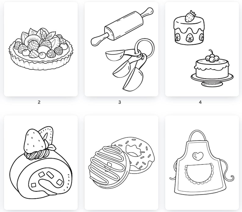 Printable - Large Print Baker Colouring Book - Etsy