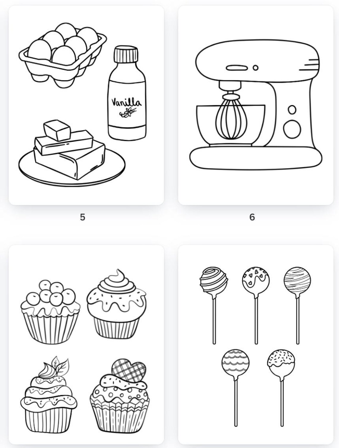 Printable - Large Print Baker Colouring Book - Etsy
