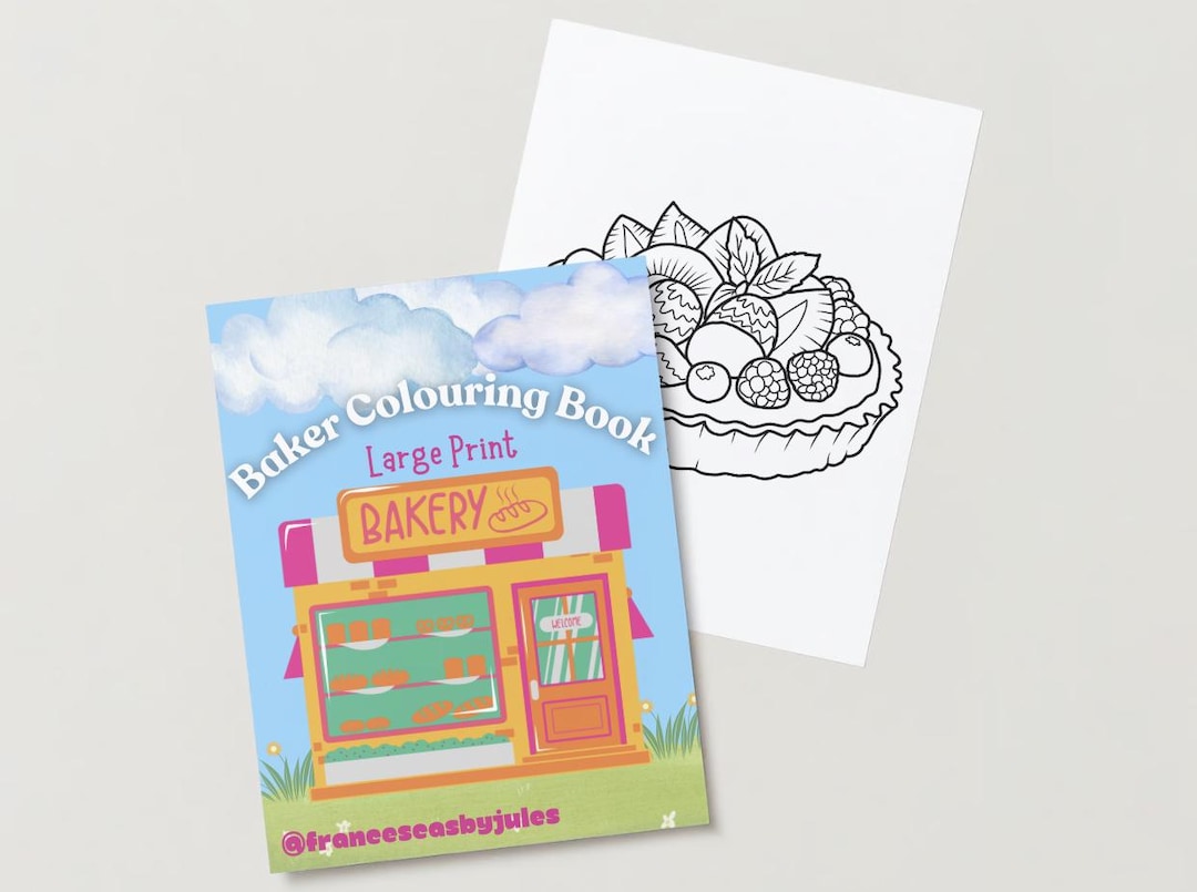 Printable - Large Print Baker Colouring Book - Etsy