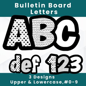 Black and White Classroom Decor, Printable Black and White Bulletin ...