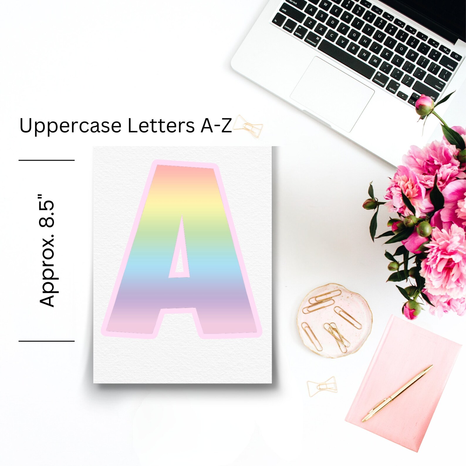 Pastel Rainbow Bulletin Board Letters, Rainbow A-Z Bulletin Board ...