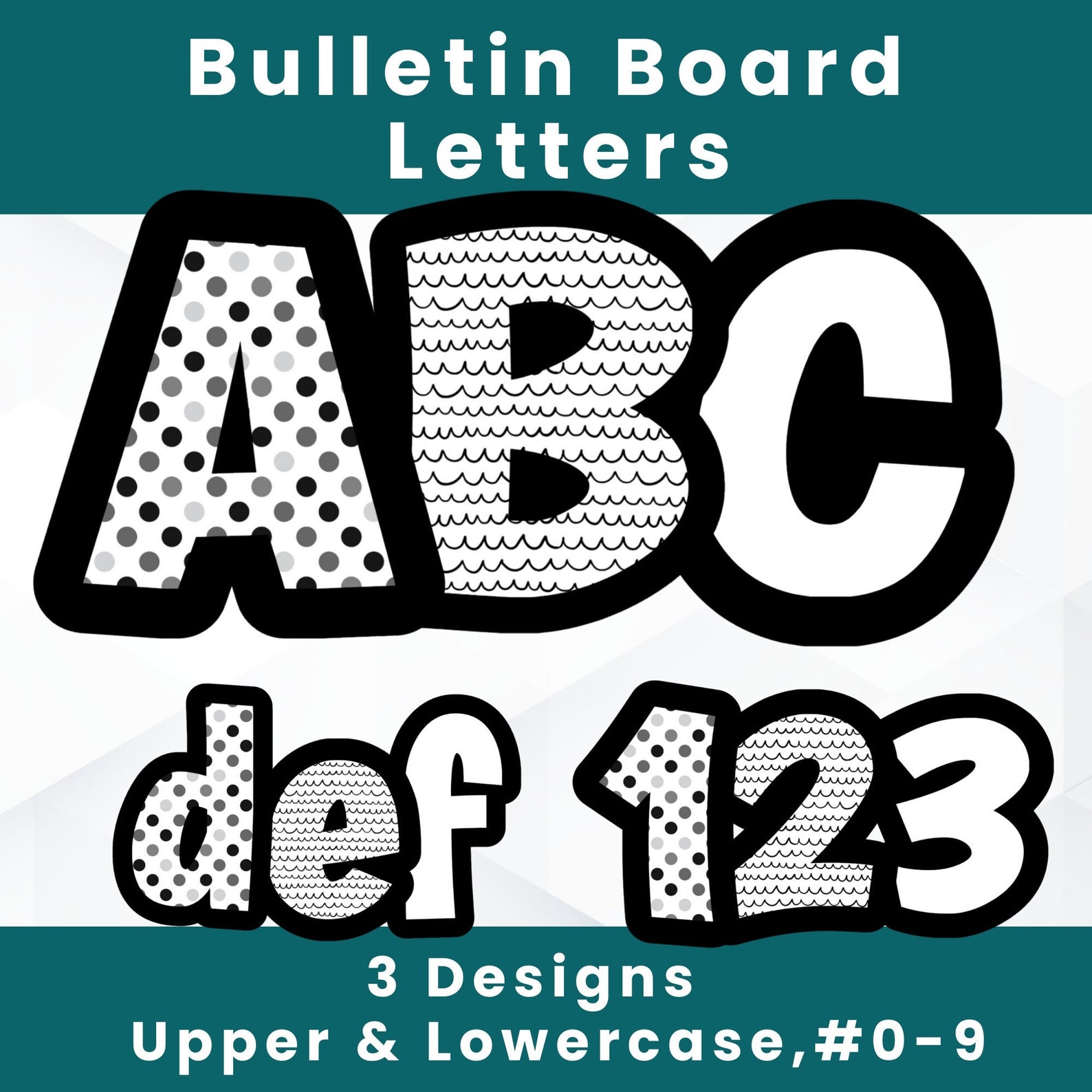 Black and White Classroom Decor, Printable Black and White Bulletin ...