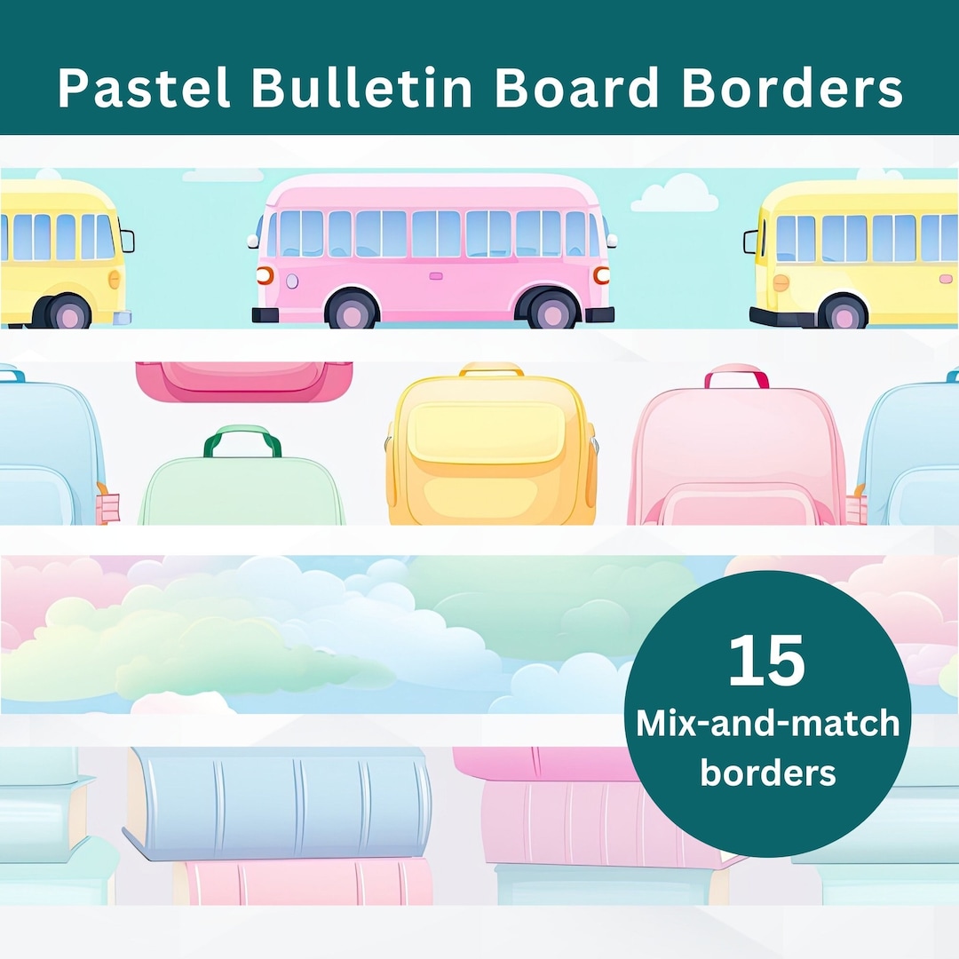 Pastel Bulletin Board Borders, Pastel Classroom Decor, Pastel Borders ...