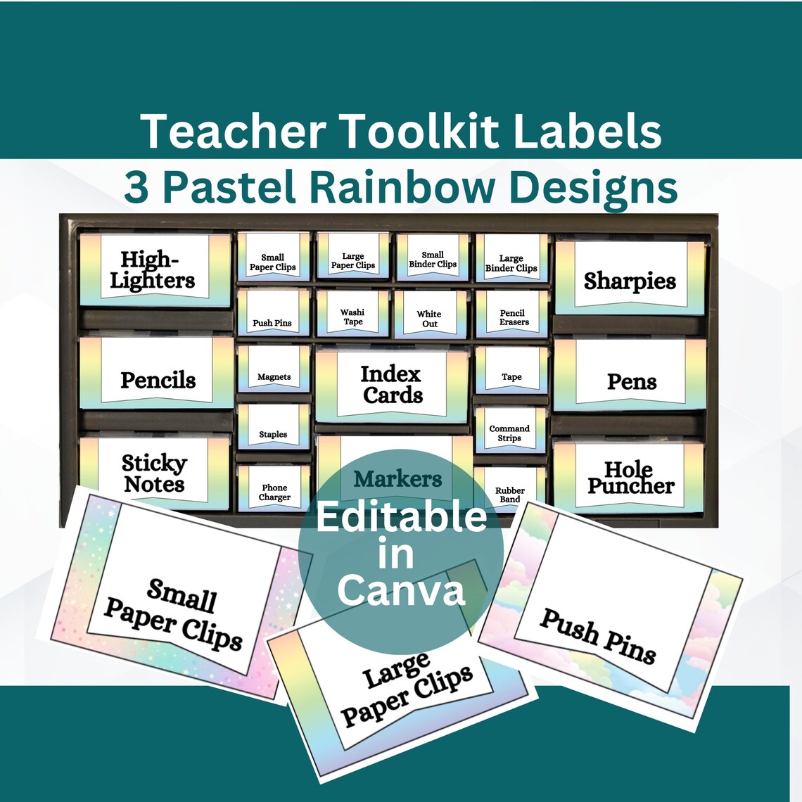Teacher Toolbox Editable Labels, Pastel Design Editable Labels, Pastel ...
