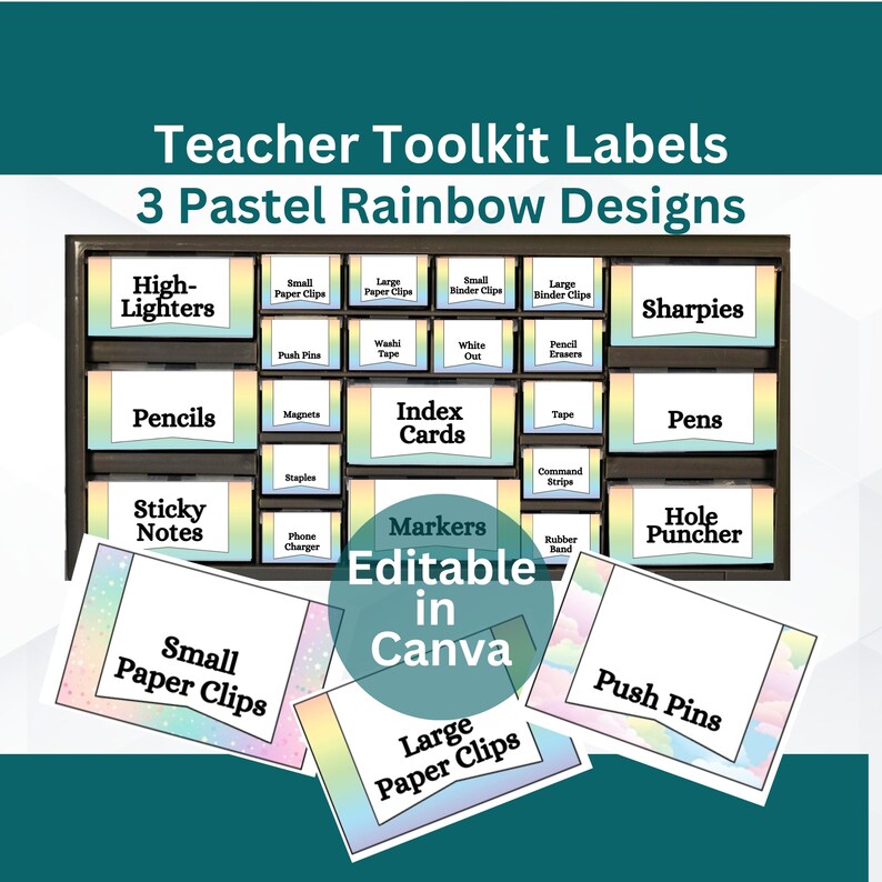 Teacher Toolbox Editable Labels, Pastel Design Editable Labels, Pastel ...