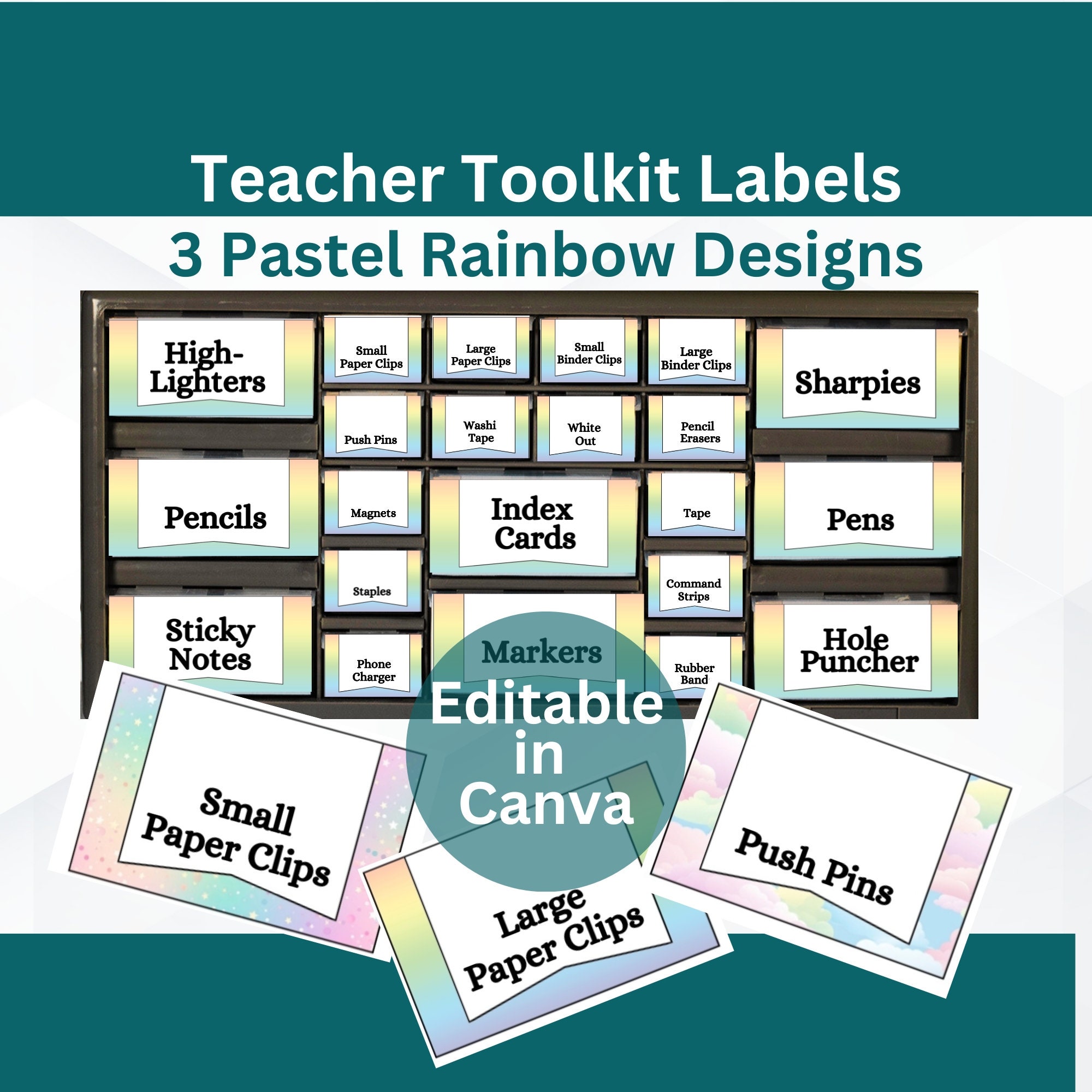 Teacher Toolbox Editable Labels, Pastel Design Editable Labels, Pastel ...