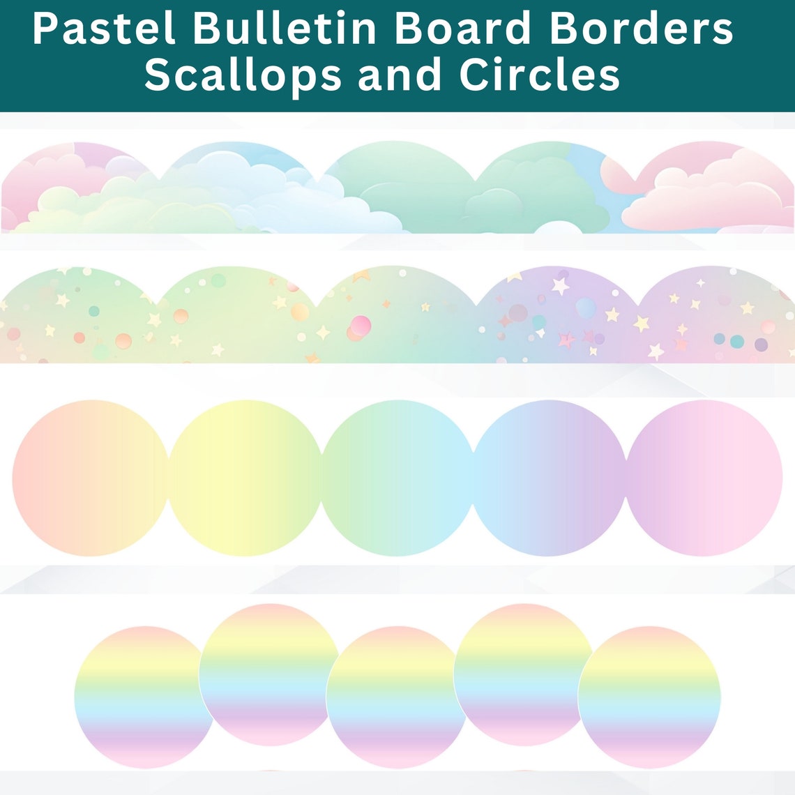 Pastel Bulletin Board Borders, Pastel Classroom Decor, Pastel Borders ...
