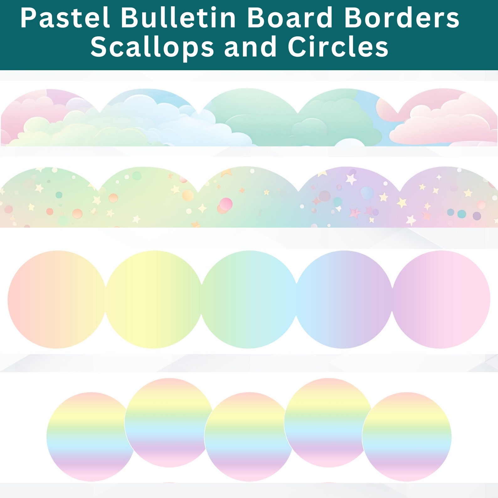 Pastel Bulletin Board Borders, Pastel Classroom Decor, Pastel Borders ...
