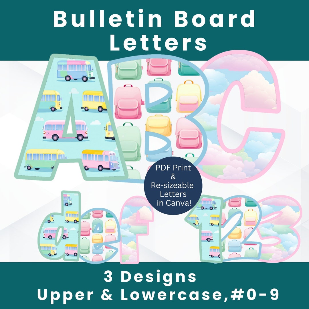 Pastel Back to School Bulletin Board Letters, Pastel A-Z Classroom ...