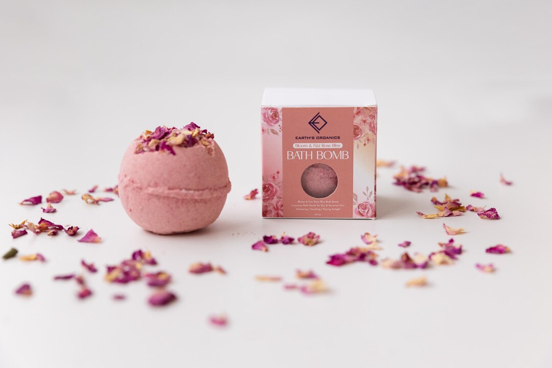 Rose Bath Bomb for Dry Skin – Floral, Hydrating, Vegan | Handmade Spa ...