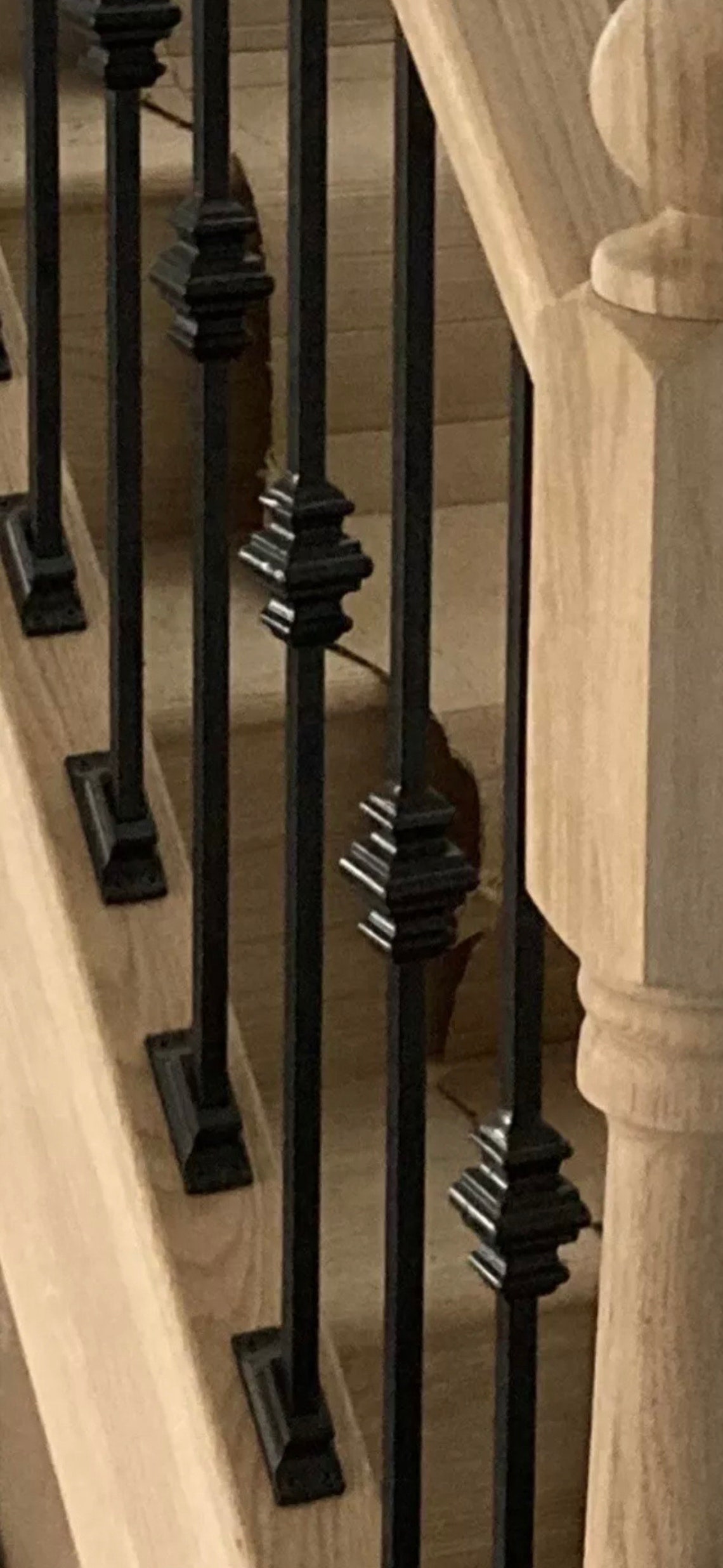 Solid Wrought Iron Metal Collar Knuckle Stair Baluster Spindle 1m Long ...