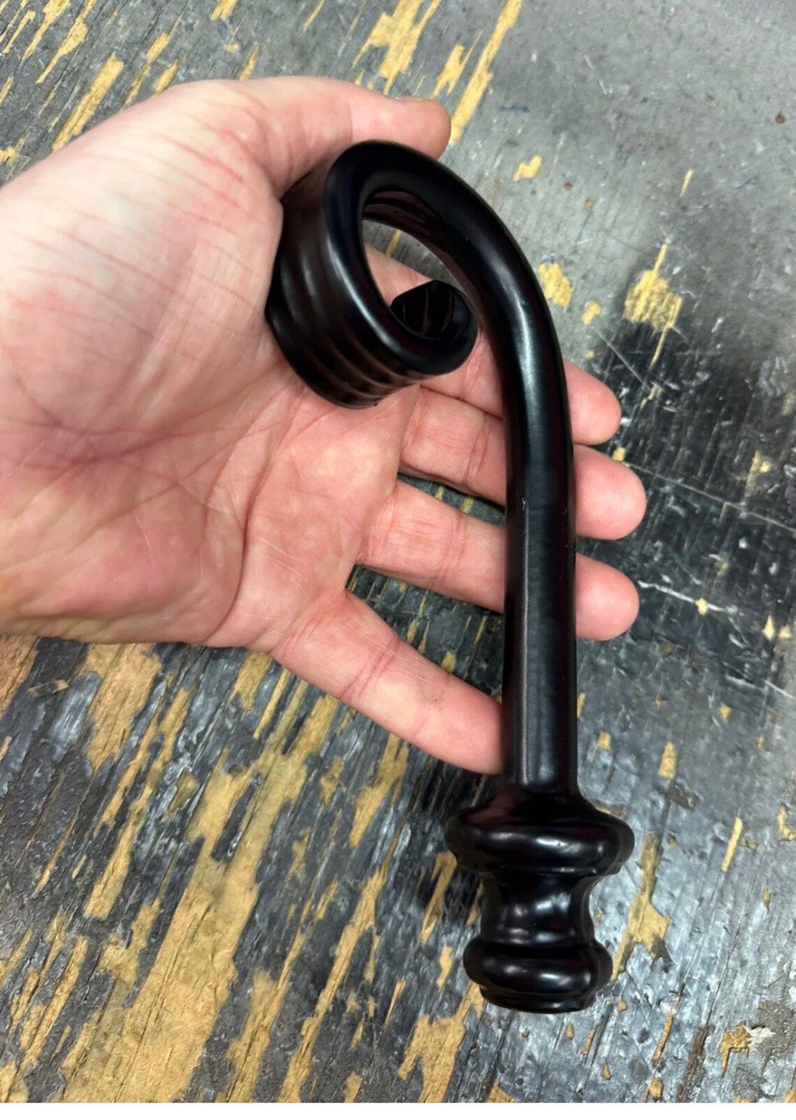 Hand Forged Sheperds Crook Scroll End Wrought Iron Curtain Pole Set. - Etsy