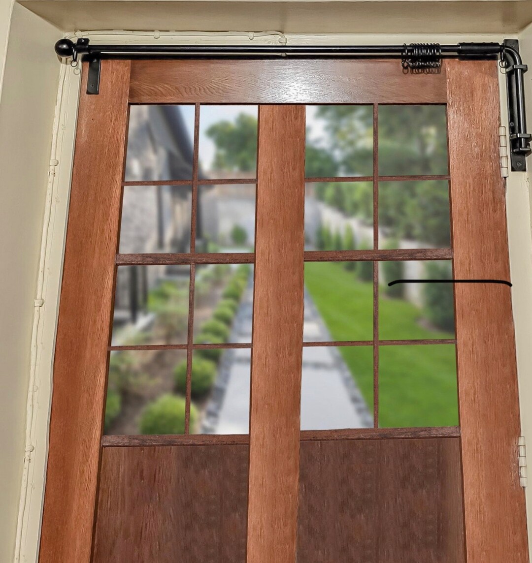 Wrought Iron Swinging Door Curtain Rod Pole WILL NOT SAG Guaranteed to ...