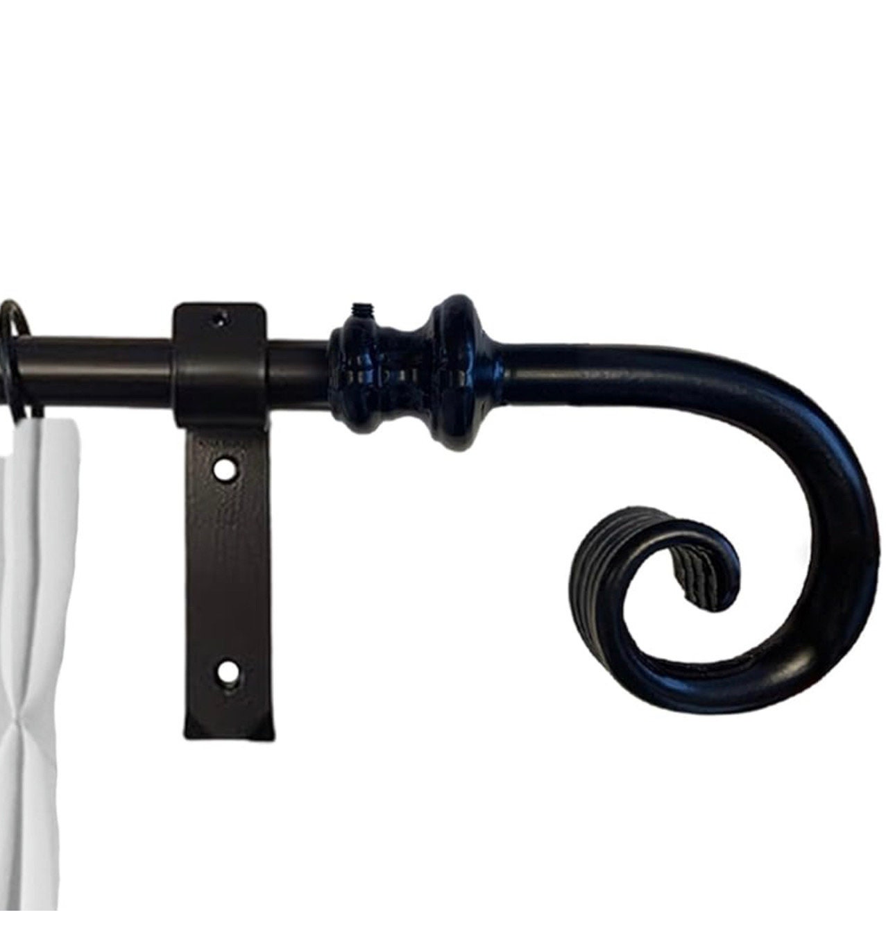 Hand Forged Sheperds Crook Scroll End Wrought Iron Curtain Pole Set. - Etsy