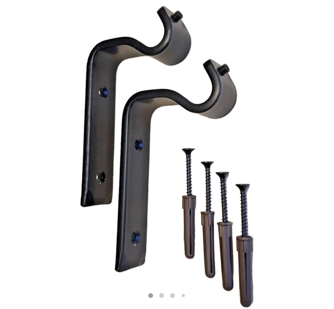 Hand Forged Sheperds Crook Scroll End Wrought Iron Curtain Pole Set. - Etsy