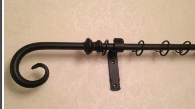 Hand Forged Sheperds Crook Scroll End Wrought Iron Curtain Pole Set. - Etsy