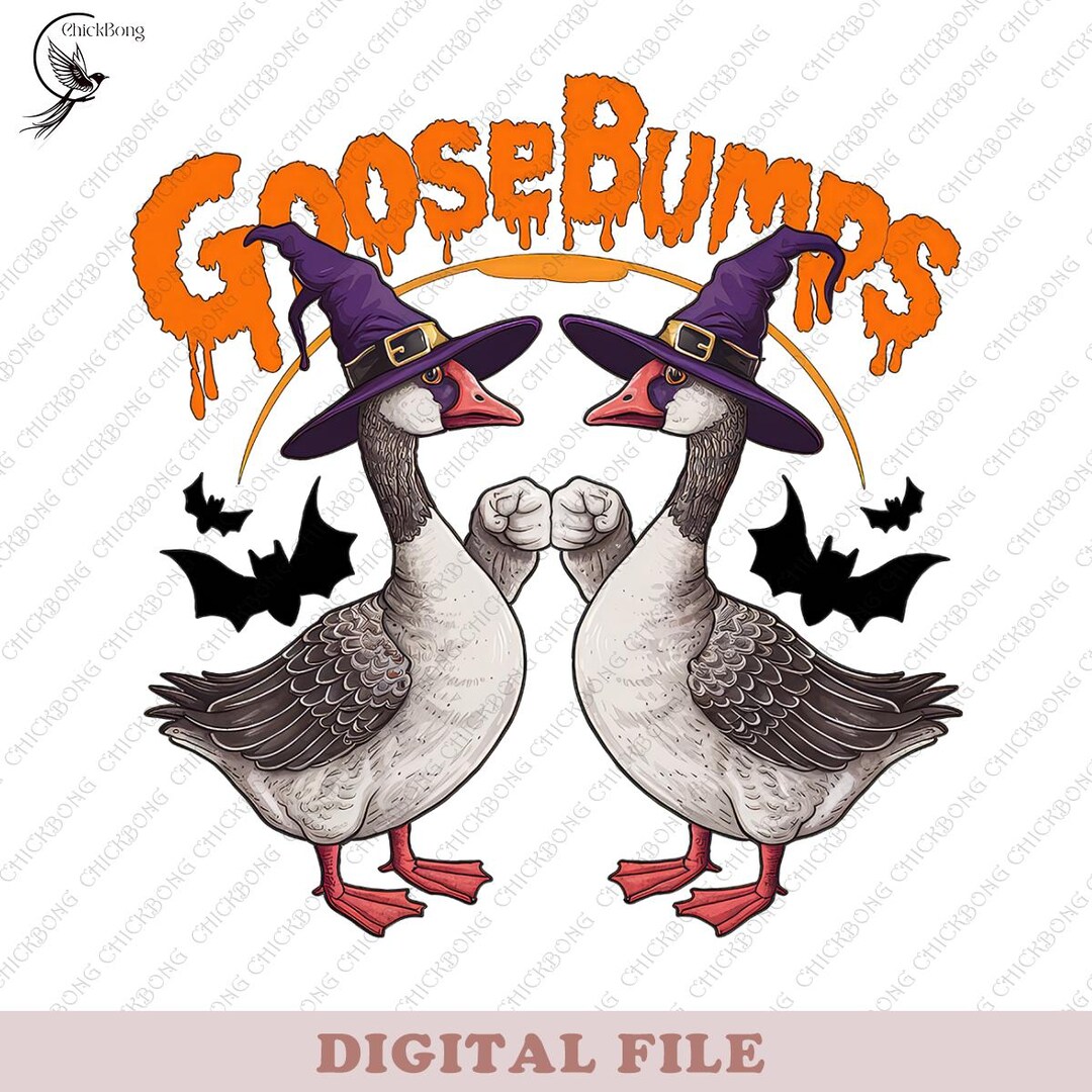 Goosebumps Halloween Fist Bump PNG, Stay Spooky, Geese With Witch Hats ...