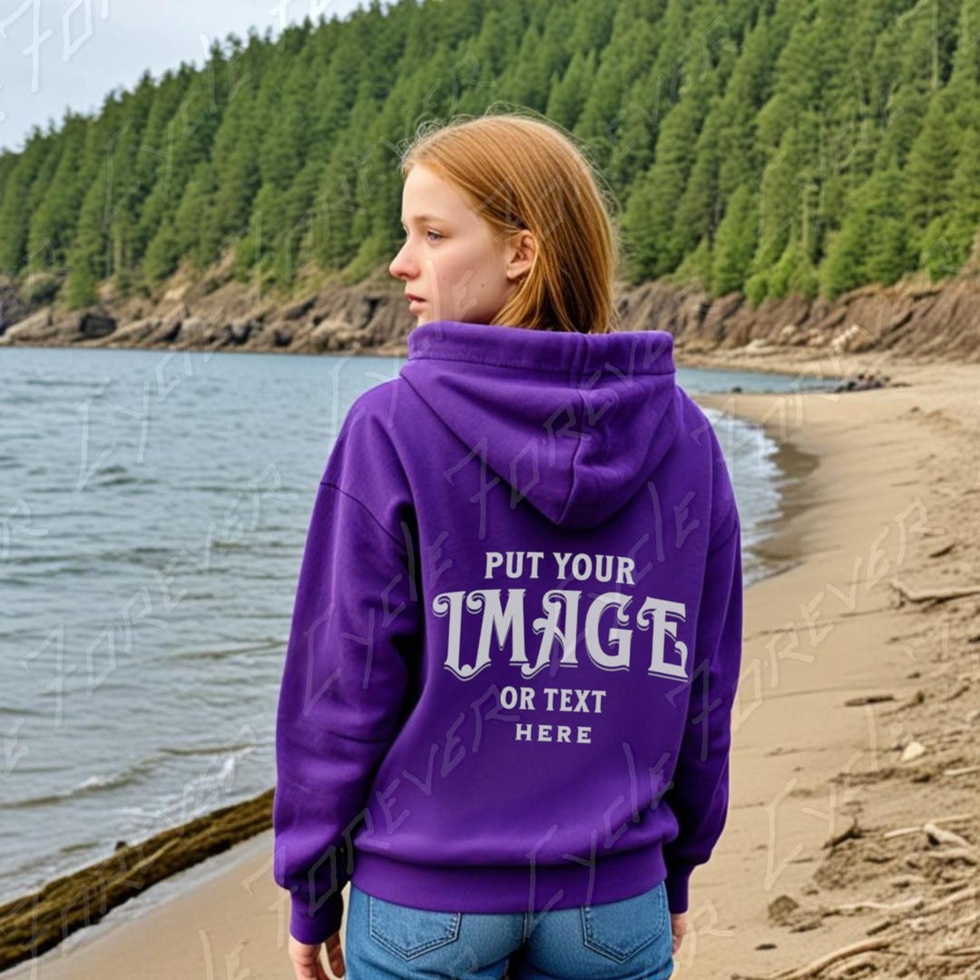 18500 Purple Back Hoodie Mockup - Etsy