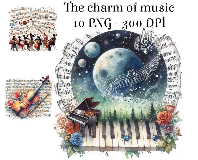 Musical Notes Clipart, Abstract Music Symbols, Music Notation Png ...