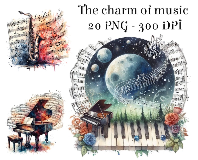 Musical Notes Clipart, Abstract Music Symbols, Music Notation Png ...