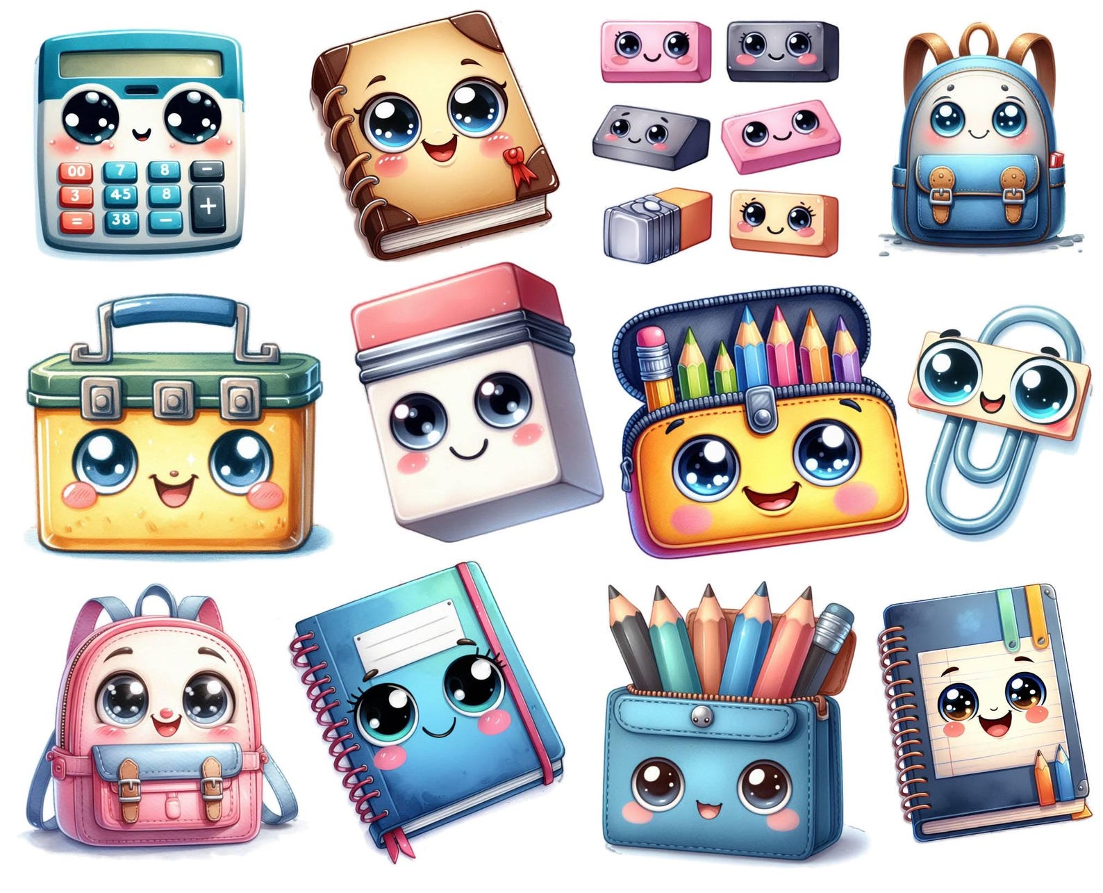 Watercolor School Clipart: Teacher Education 12 PNG (digital Download ...