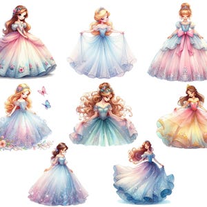 Set of Clipart “charming Princess” – Crown, Watercolor | Pink Birthday ...