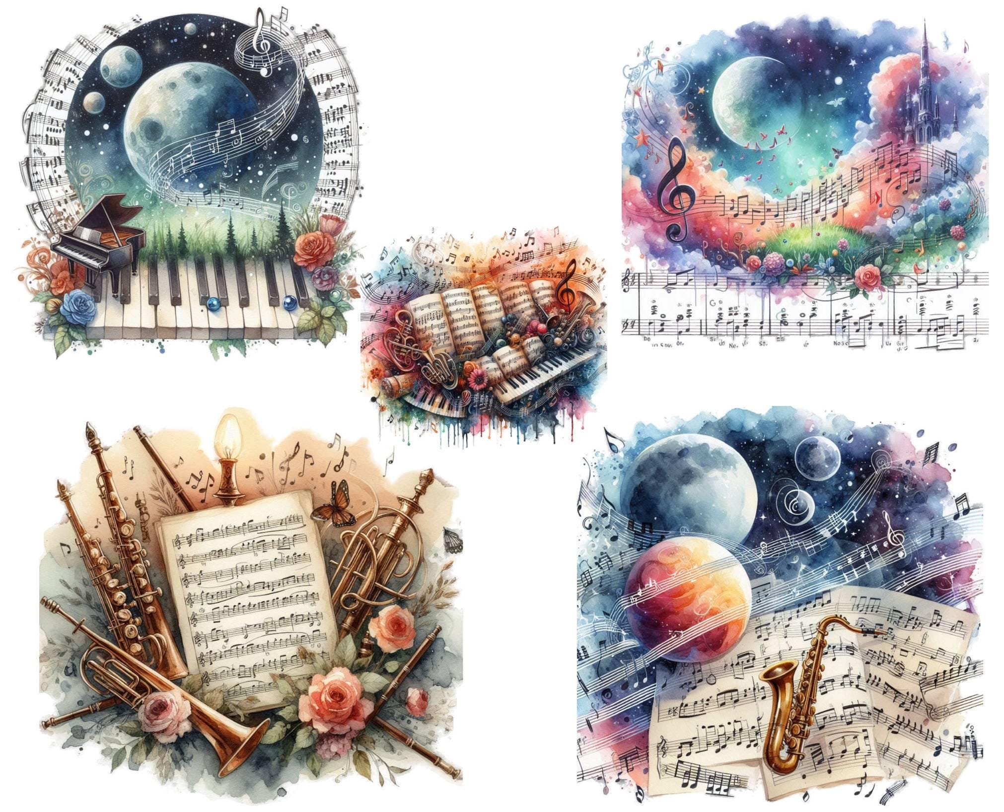 Musical Notes Clipart, Abstract Music Symbols, Music Notation Png ...