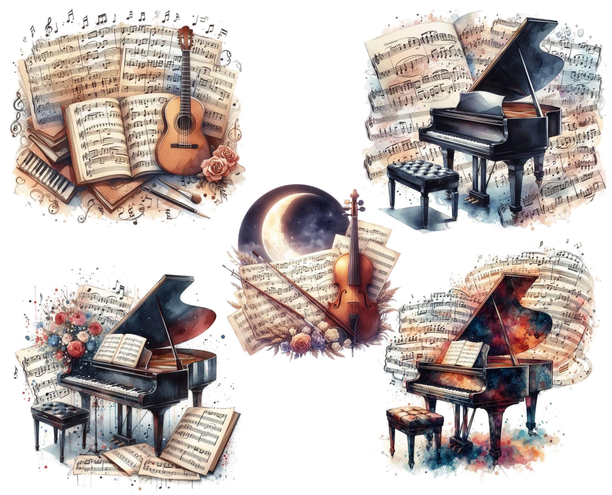 Musical Notes Clipart, Abstract Music Symbols, Music Notation Png ...