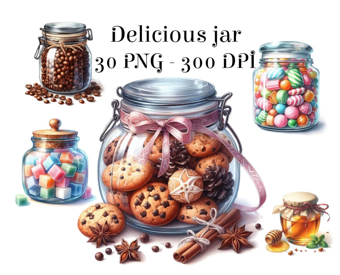 Yummy Jar 30 PNG, Cookies PNG Clipart, Coffee, Tea, Candy Jar, Almond ...
