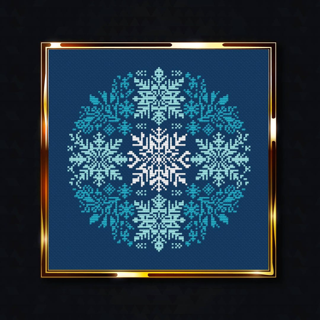 Snowflake Cross Stitch Pattern: Christmas Snow Globe (PDF Download ...